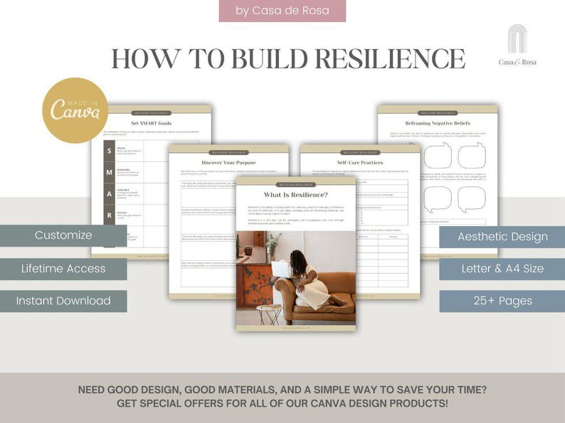 Build Resilience Workbook, Template for Emotional Growth and Personal ...