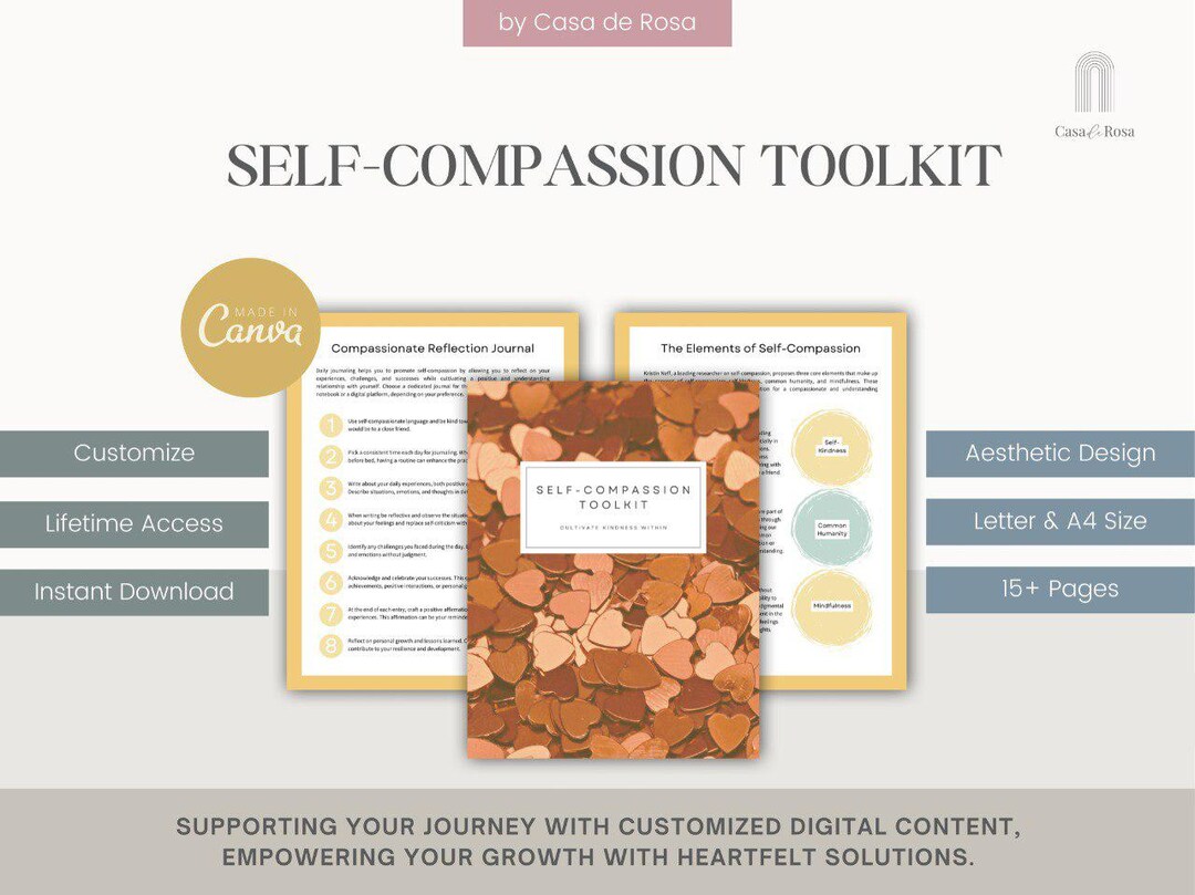 Self-compassion Toolkit, Templates for Emotional Growth, Emotional Well ...