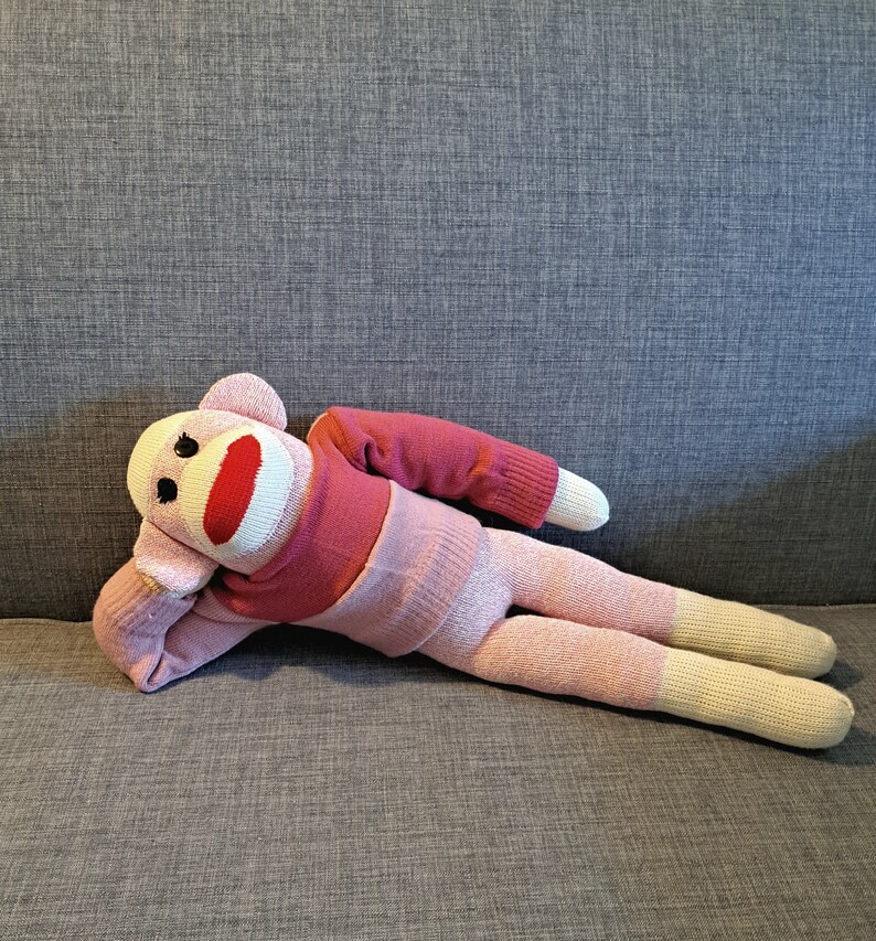 PINK Sock Monkey – Izzie With Pink Sweater HANDMADE Last One! - Etsy