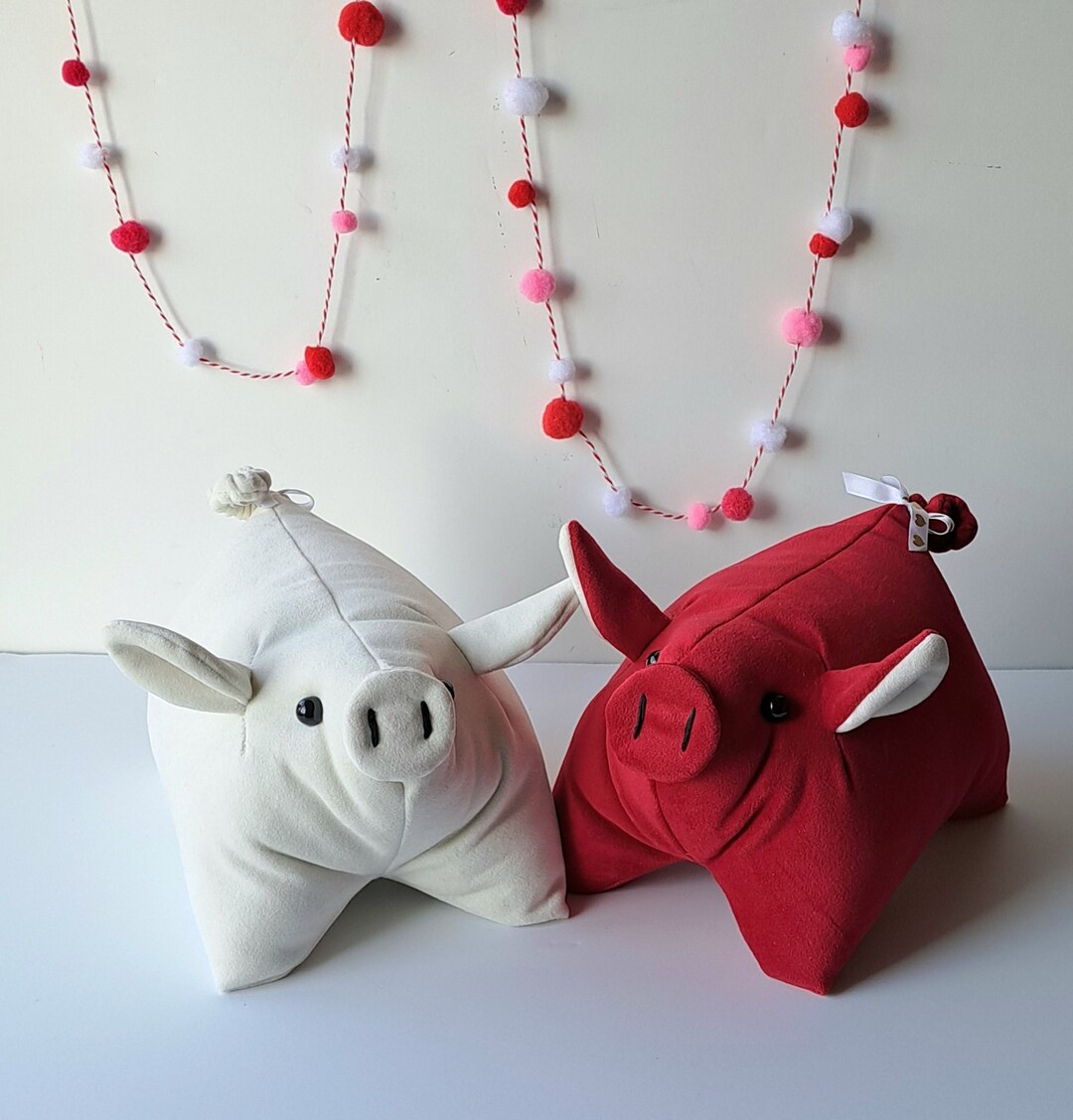 Soft Squishy Velvet Pig Set of 2 Handmade Pillow Stuffies - Etsy
