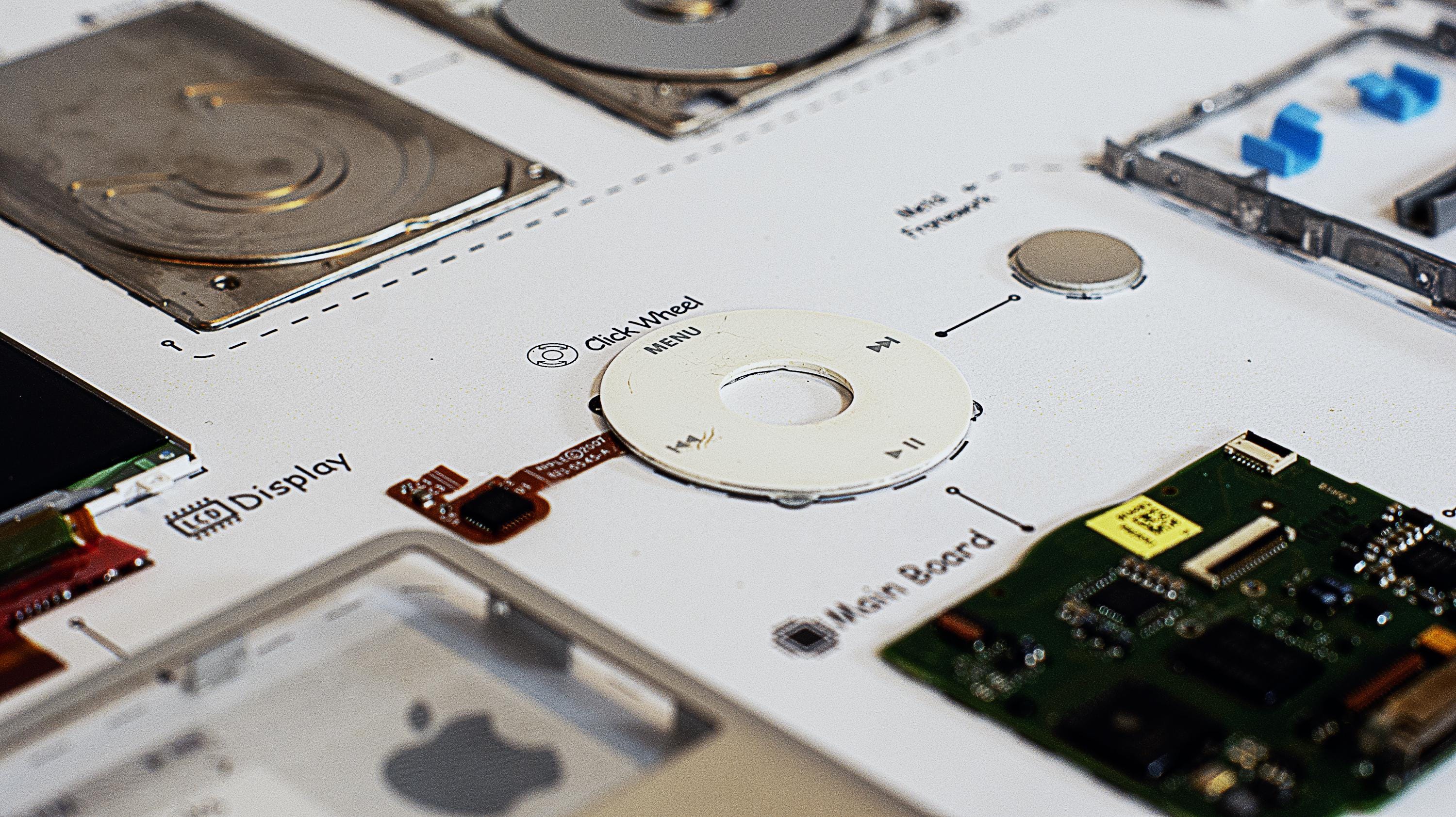 Framed Ipod Classic Wall Art Gifts / Apple Lovers - Disassembled Phone ...