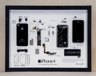Framed Ipod Classic Wall Art Gifts / Apple Lovers - Disassembled Phone ...
