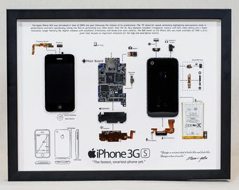 Framed Ipod Classic Wall Art Gifts / Apple Lovers - Disassembled Phone ...