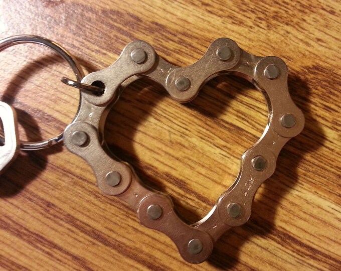 UPCYCLED Bike Chain, HEART Keychain, I HEART You, Valentine's Day Gift ...