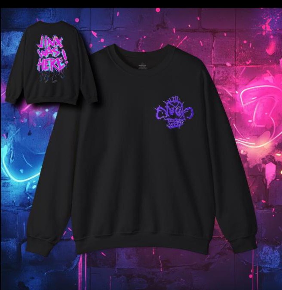 League of Legends Jinx Inspired Crewneck Sweatshirt, Unisex Pullover ...