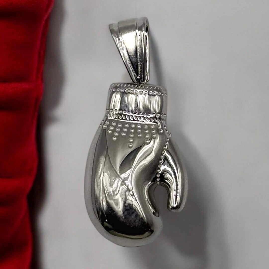 925 Sterling Silver Boxing Glove Pendant | 3D Sports Lover Jewelry ...
