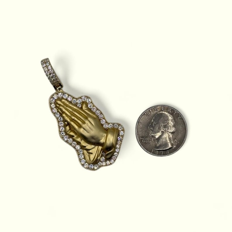 Gold Praying Hands Pendant | Religious Jewelry, Spiritual Prayer Charm ...