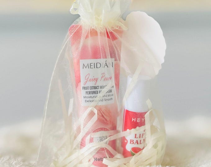 Hand Cream & Lip Balm Gift Set | Nourishing Skincare Duo in Organza Bag ...