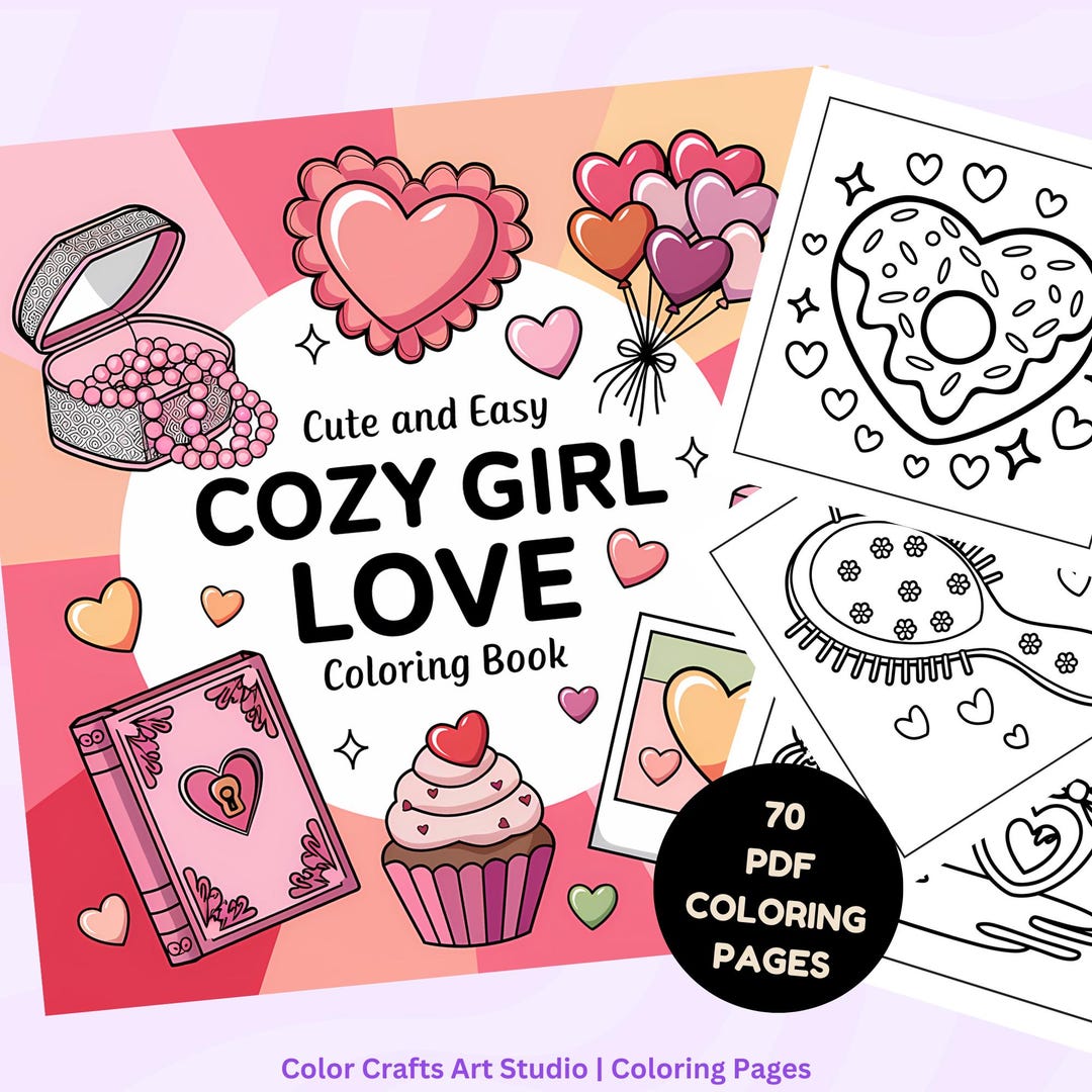 Cozy Girl Love Coloring Pages, 70+ Valentine's Day Designs (PDF Pattern ...