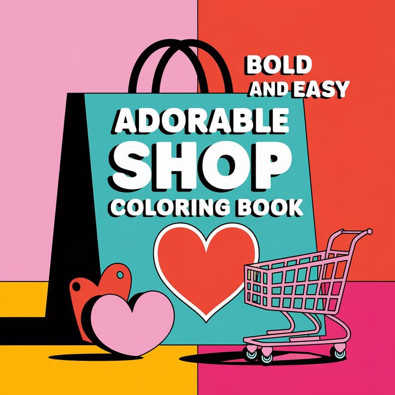 Bold and Easy Adorable Shop Coloring Book - Etsy