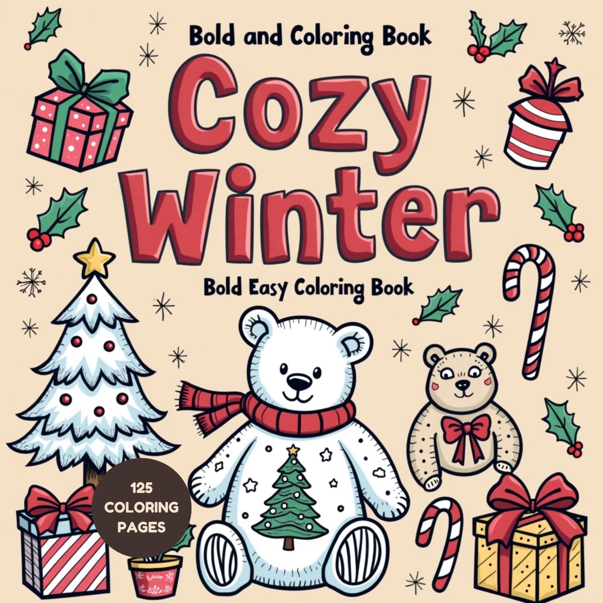 Cozy Winter Bold Easy Coloring Book - Etsy
