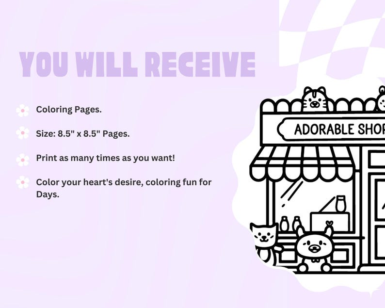 Bold and Easy Adorable Shop Coloring Book - Etsy