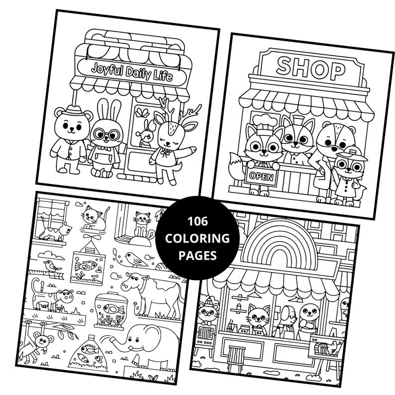 Bold and Easy Adorable Shop Coloring Book - Etsy