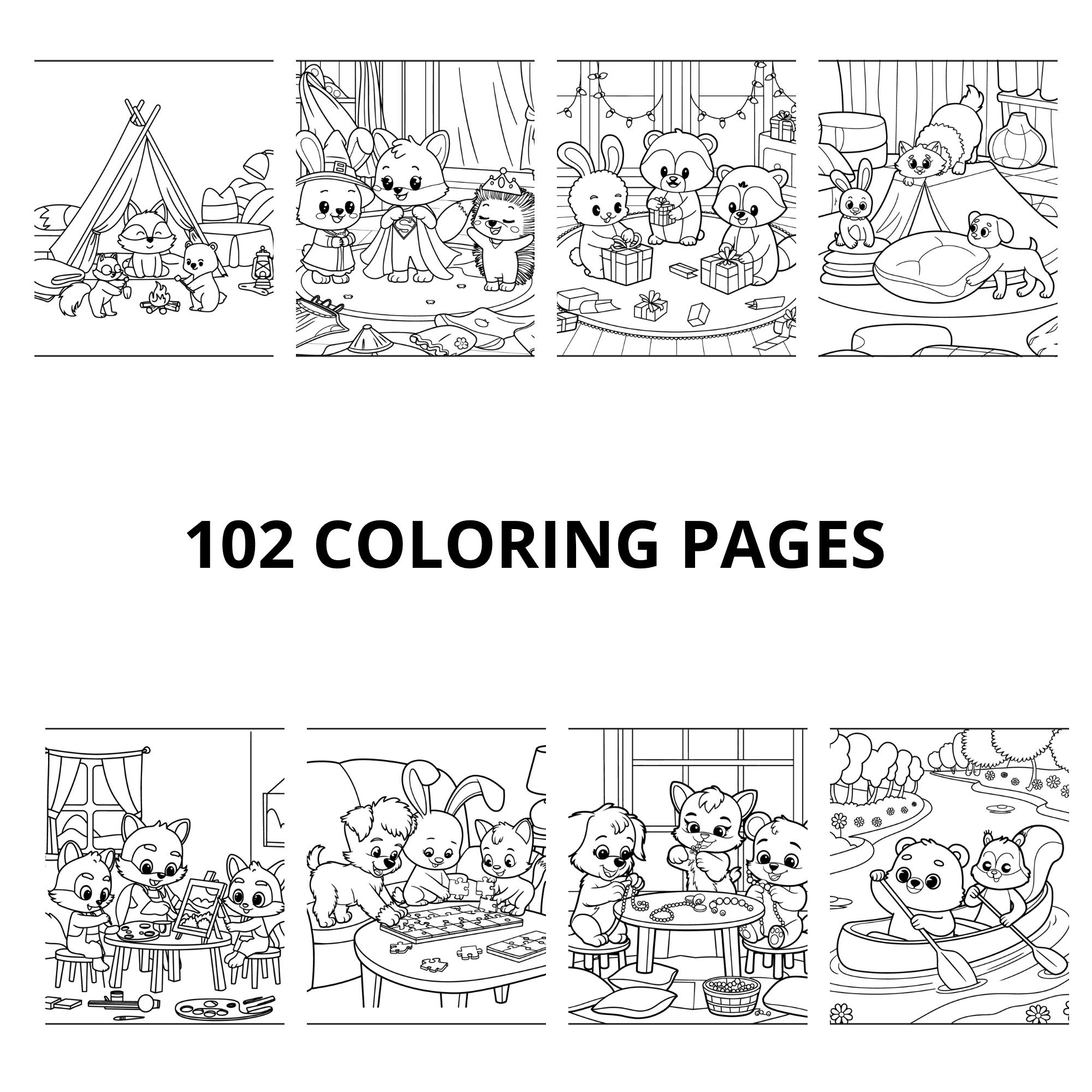 Bold and Easy Fluffy Friends Coloring Book for Kids & Adults - Etsy