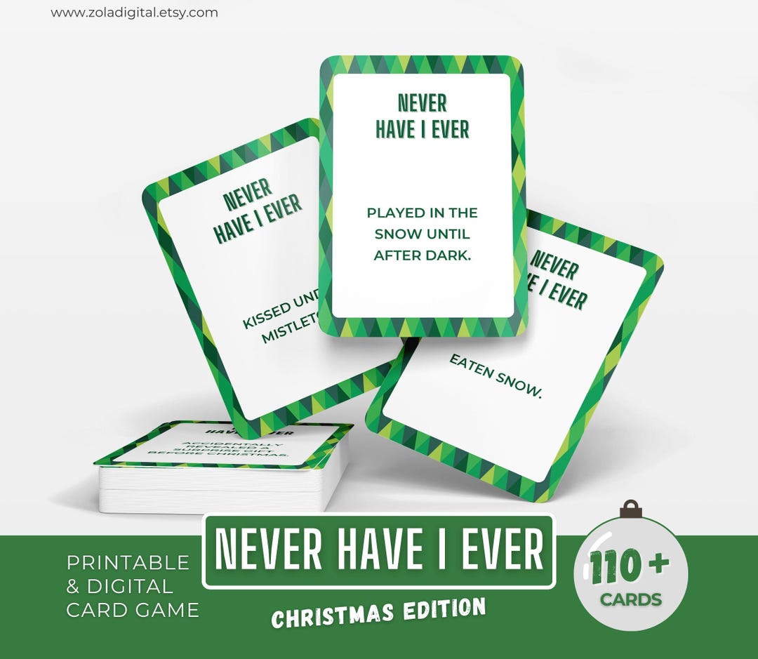 Christmas Party "never Have I Ever" Drinking Game Cards (printable) - Etsy
