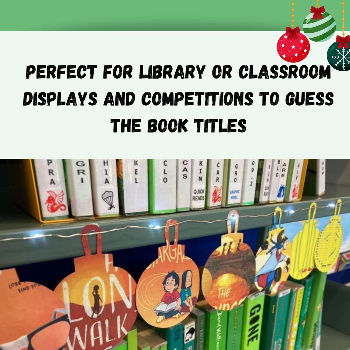 Literary Christmas Bauble Decorations - Middle School Library Christmas ...