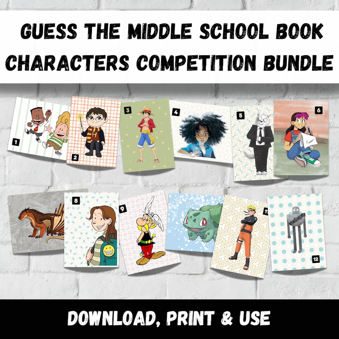 Middle School Book Character Game: Library Competition (printable) - Etsy