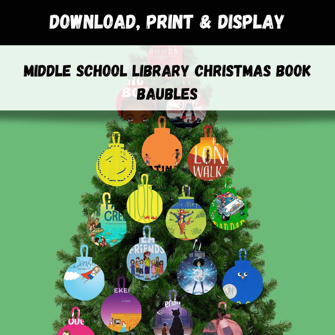Literary Christmas Bauble Decorations - Middle School Library Christmas ...
