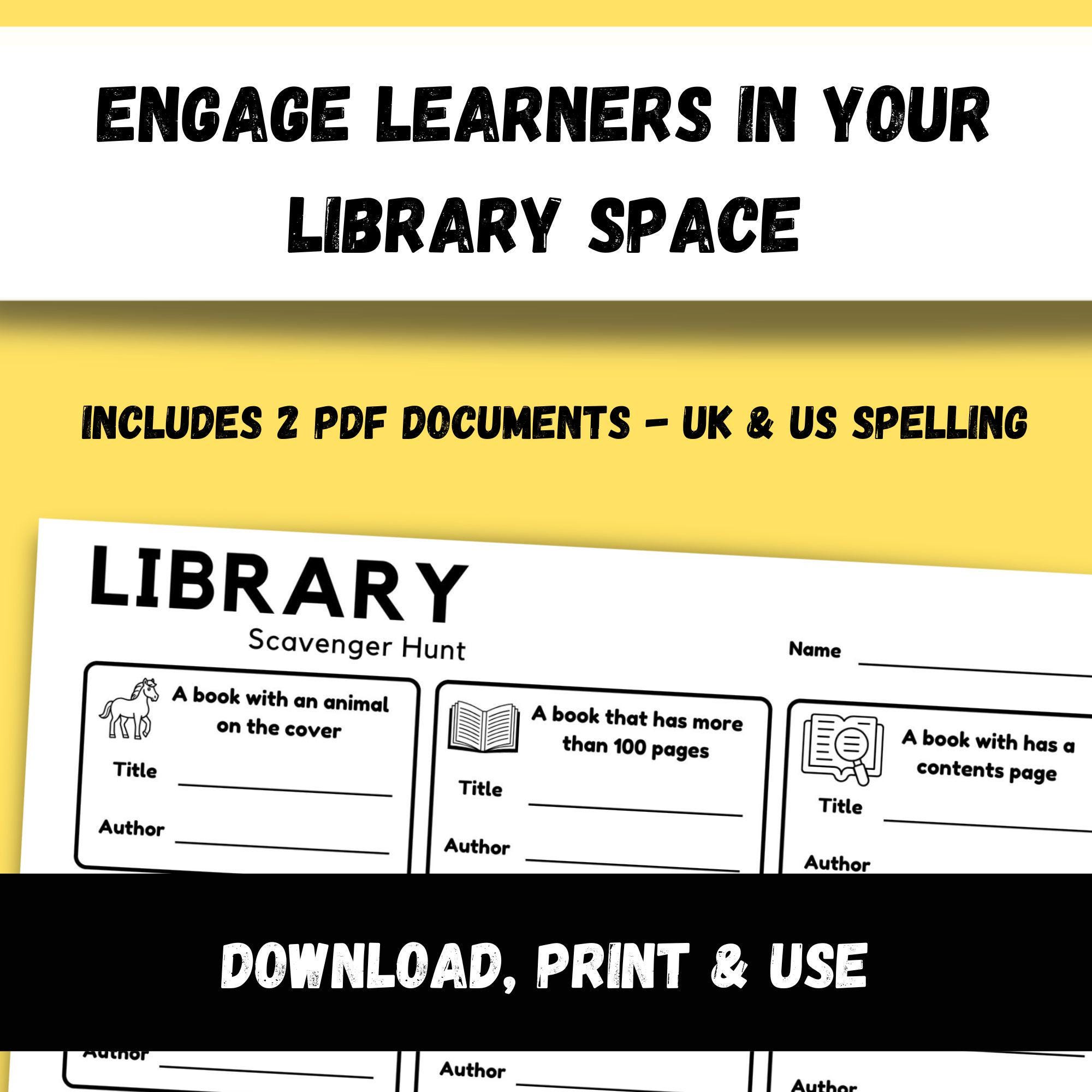 Library Scavenger Hunt, Library Activities, Book Scavenger Hunt ...