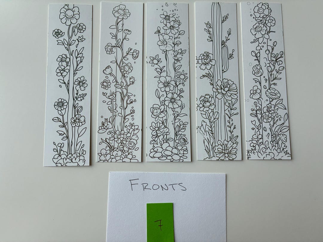 5 - Double Sided Bookmarks to Color Flowers Everywhere - Etsy