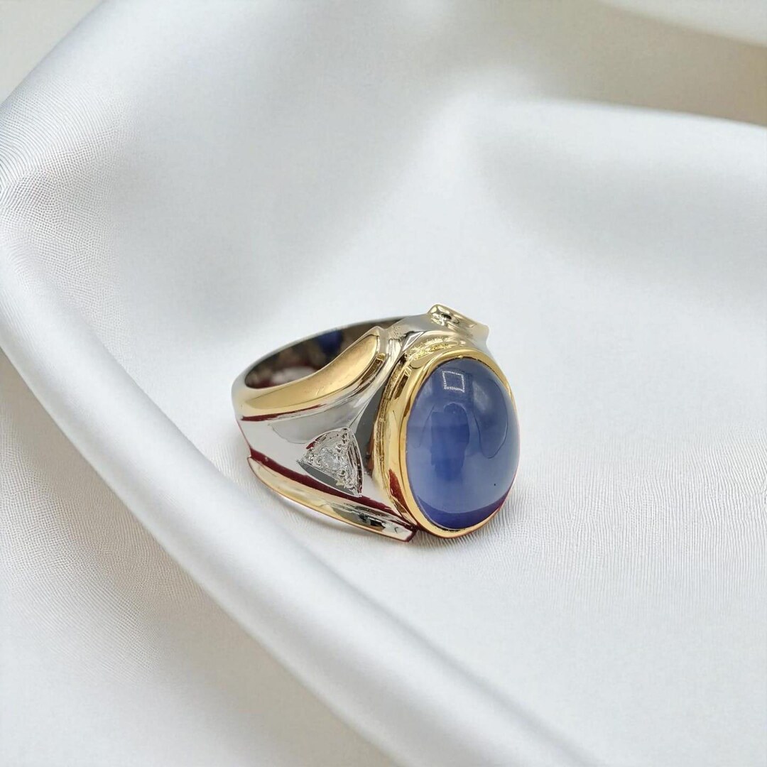 Handmade Natural Blue Agate Ring 925 Sterling Silver Yemeni Aqeeq for ...