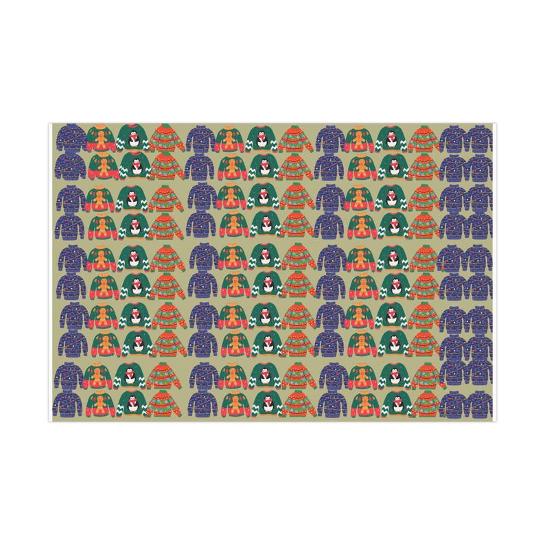 Christmas Gift Wrapping Paper Ugly Sweaters - Etsy