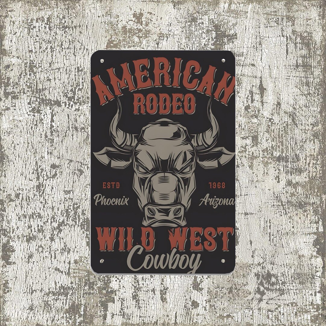 Western Cowboy Tin Sign, Vintage Wall Art, Rustic Home Decor, Unique ...