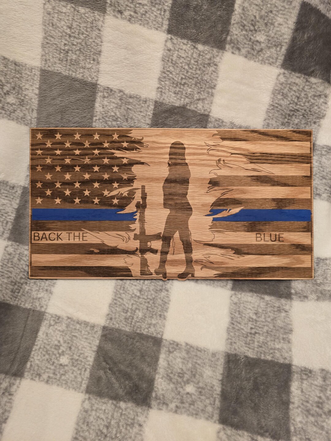 Back the Blue Laser Engraved Sign - Etsy