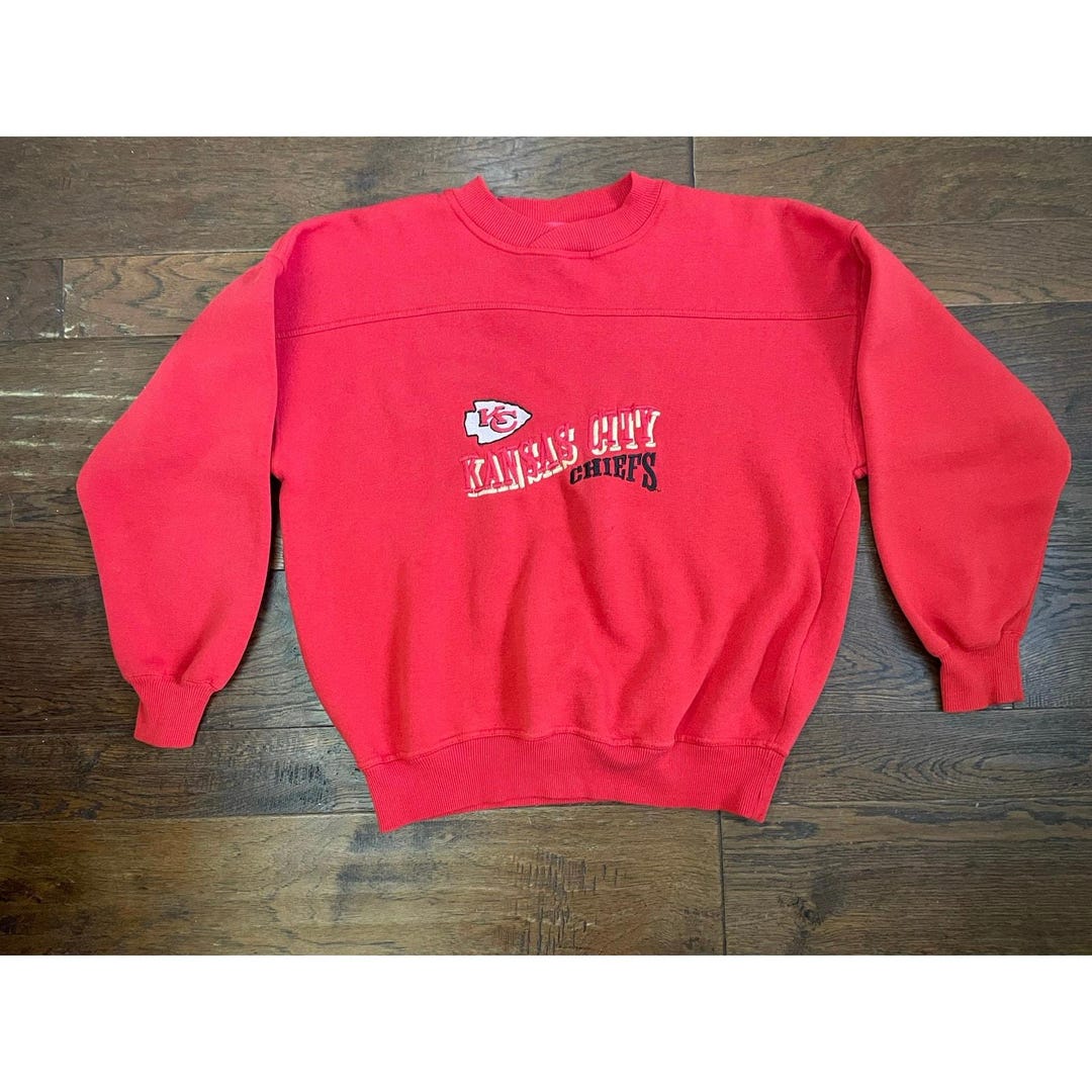 VTG 90s Crable Sportswear KC Chiefs NFL Embroidered Logo Sweatshirt ...