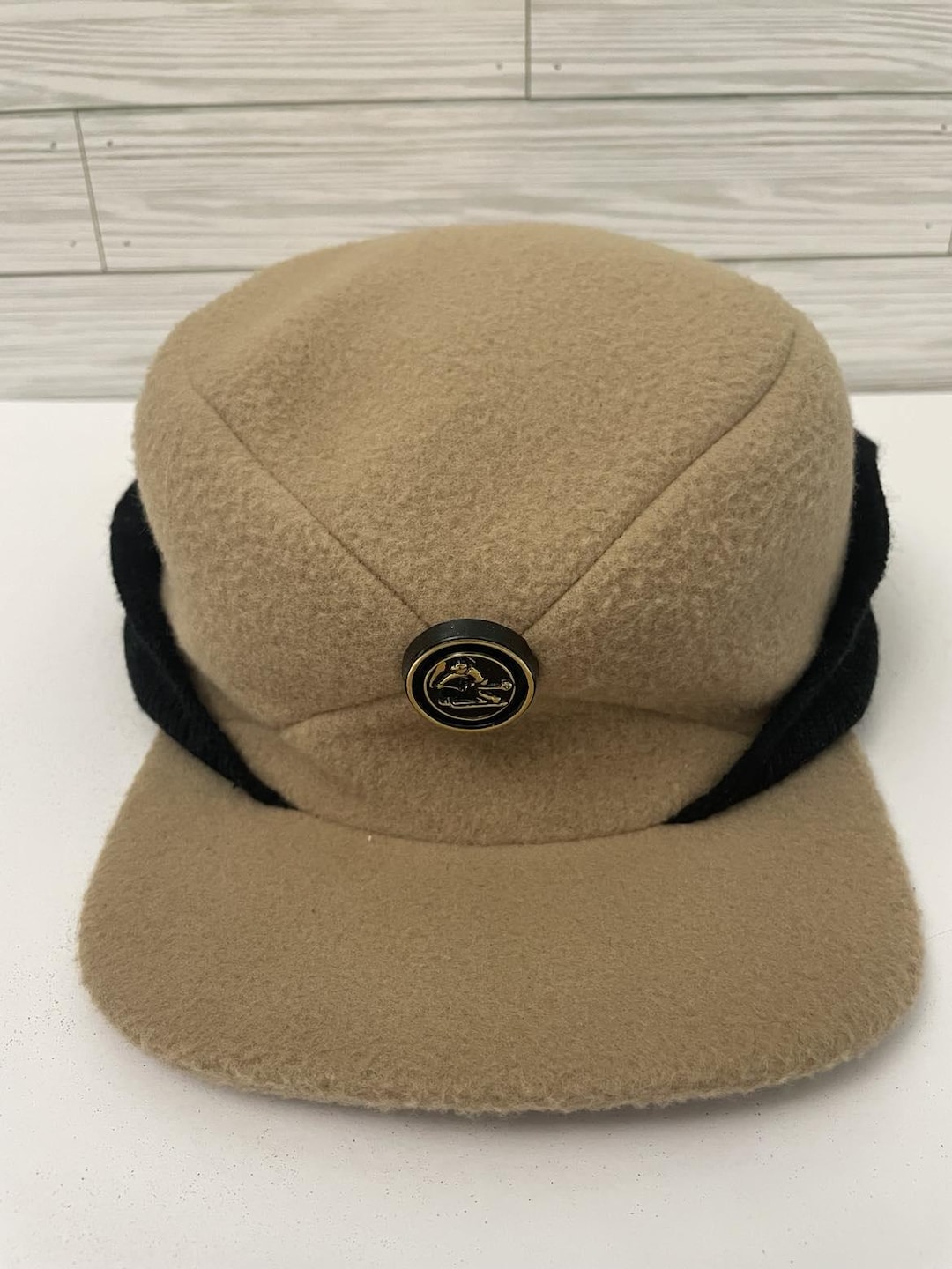 Vintage United Hatters Cap Millinery Trappers Hat Fleece With Flaps ...