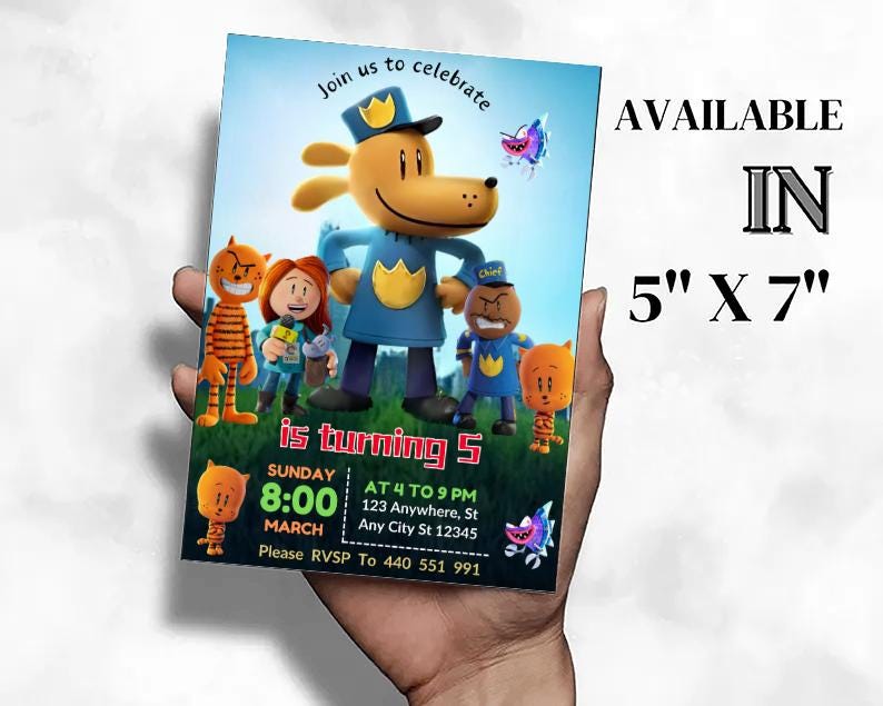 Dogman Invitation Template V3 for Birthday Party | Editable Printable ...