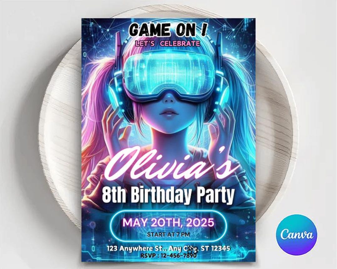 Editable Game Time Invitation, Game Time Invitation, Game Time Birthday ...