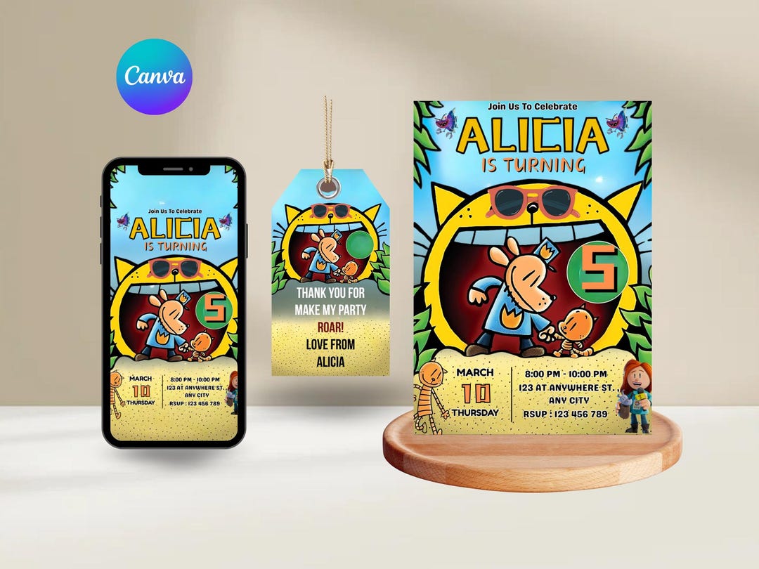 Dogman Invitation Template V3 for Birthday Party | Editable Printable ...