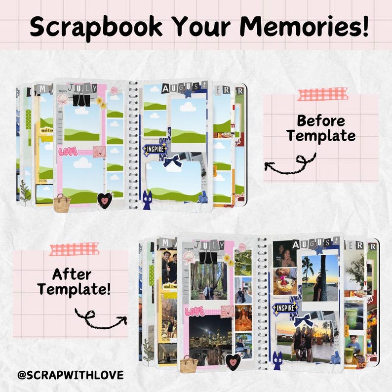 Monthly Dump Scrapbook | Gift for Him | Editable Canva Template | Photo ...