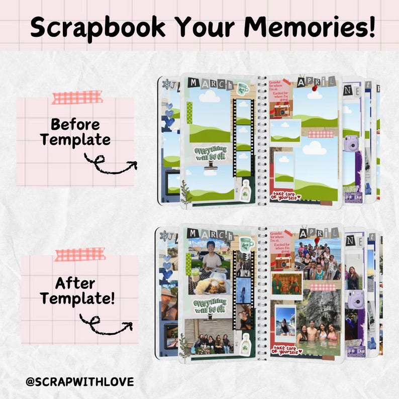 Monthly Dump Scrapbook | Gift for Him | Editable Canva Template | Photo Collage | Custom ...