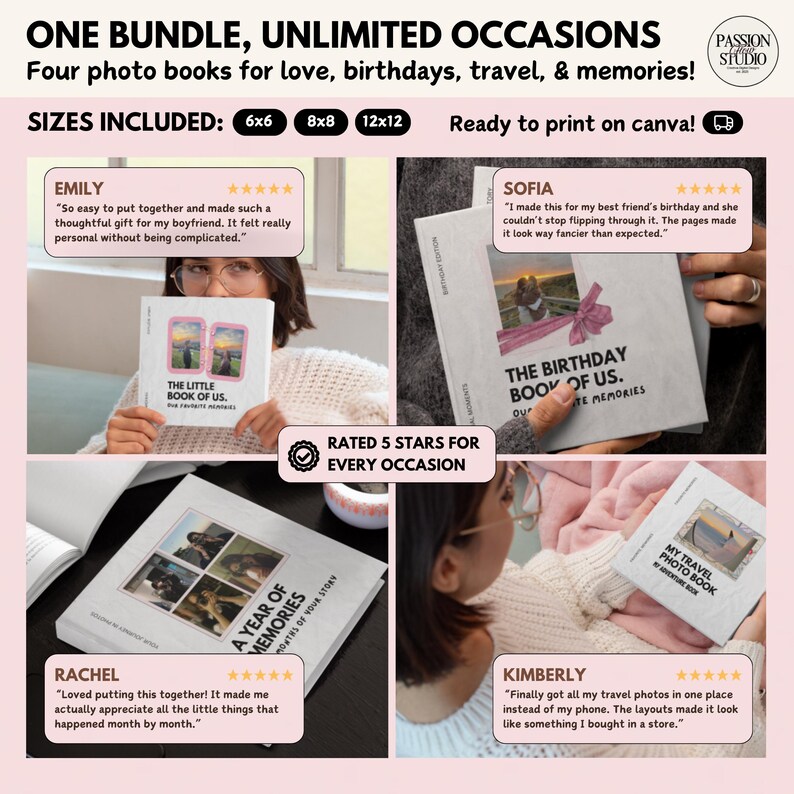 All-in-one Photo Book Bundle | Custom Personal Photobook | Editable ...