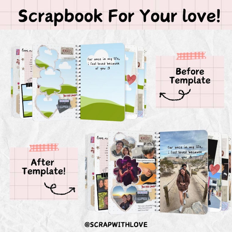 Scrapbook for Couples; Couple Photo Book; Canva Template; Digital Gift ...