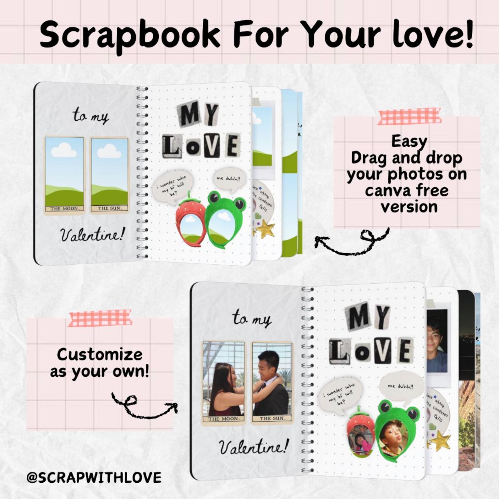 Scrapbook for Couples; Couple Photo Book; Canva Template; Digital Gift ...