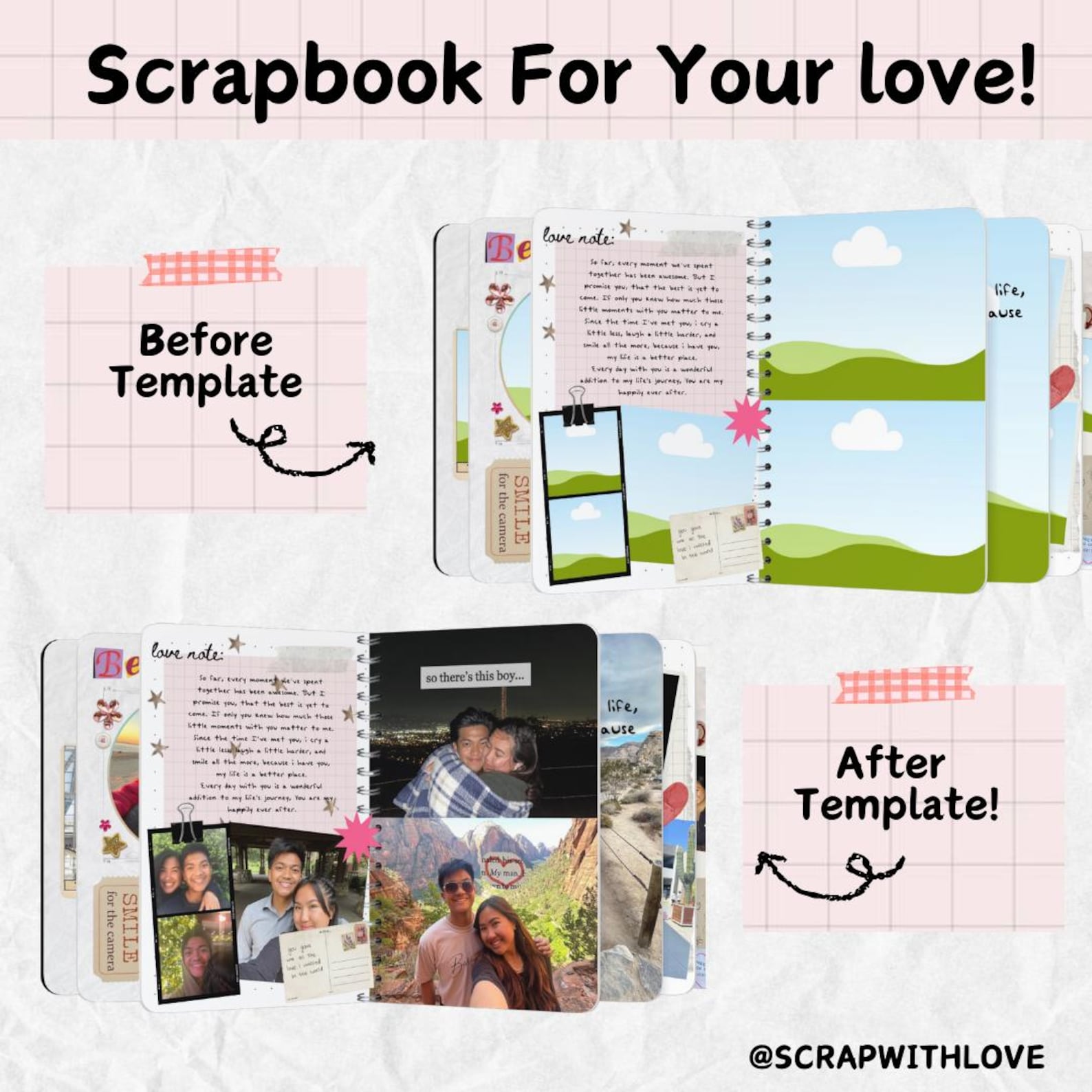 Scrapbook for Couples; Couple Photo Book; Canva Template; Digital Gift ...