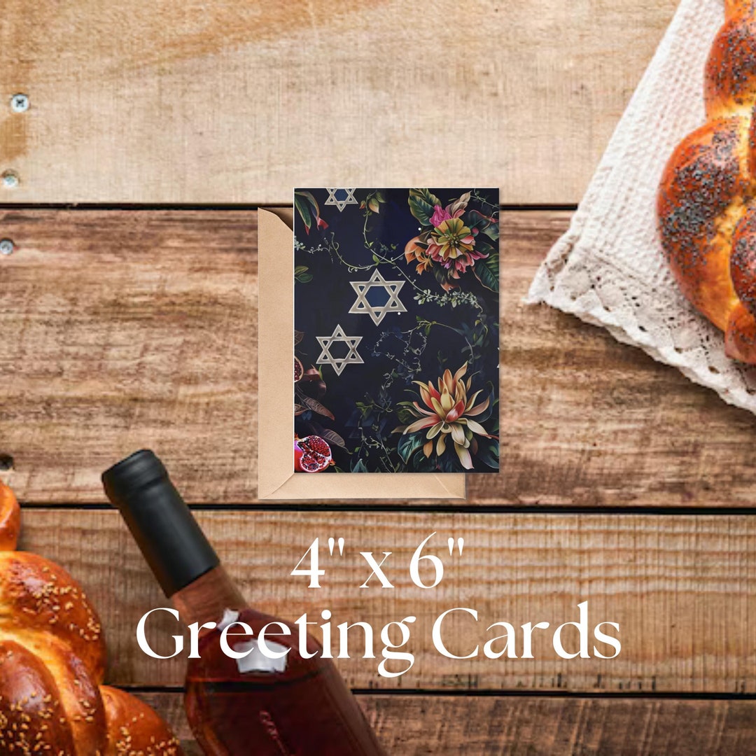 10 Greeting Cards - Jewish Cards, Bar Mitzvah Gift, Hannukah Holiday ...
