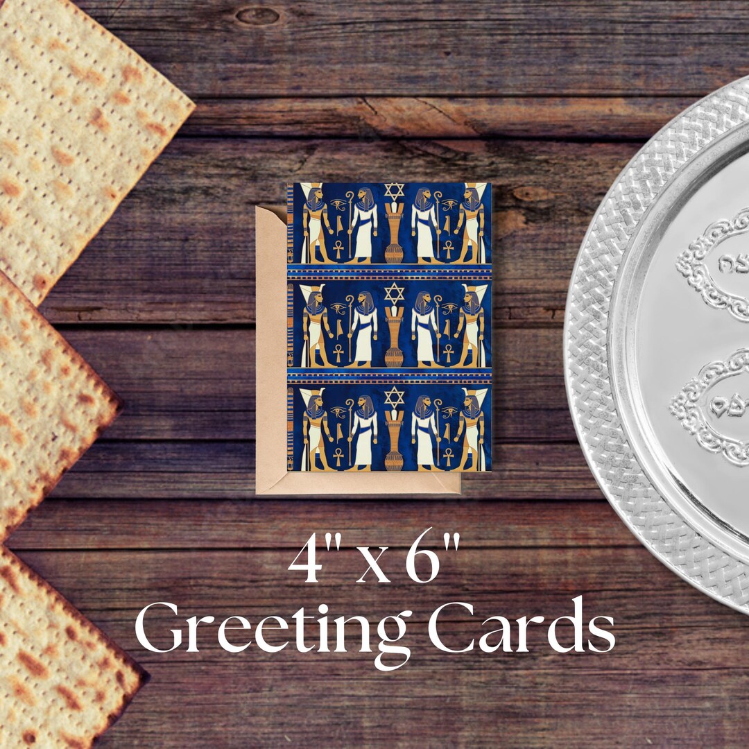 10 Greeting Cards, Passover Moses and Pharaoh Egyptian Hieroglyph ...