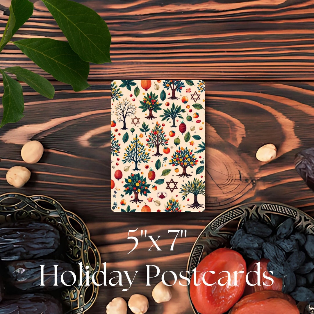 Postcards Tu Bishvat, New Year of Trees, Fruits and Trees, Jewish ...