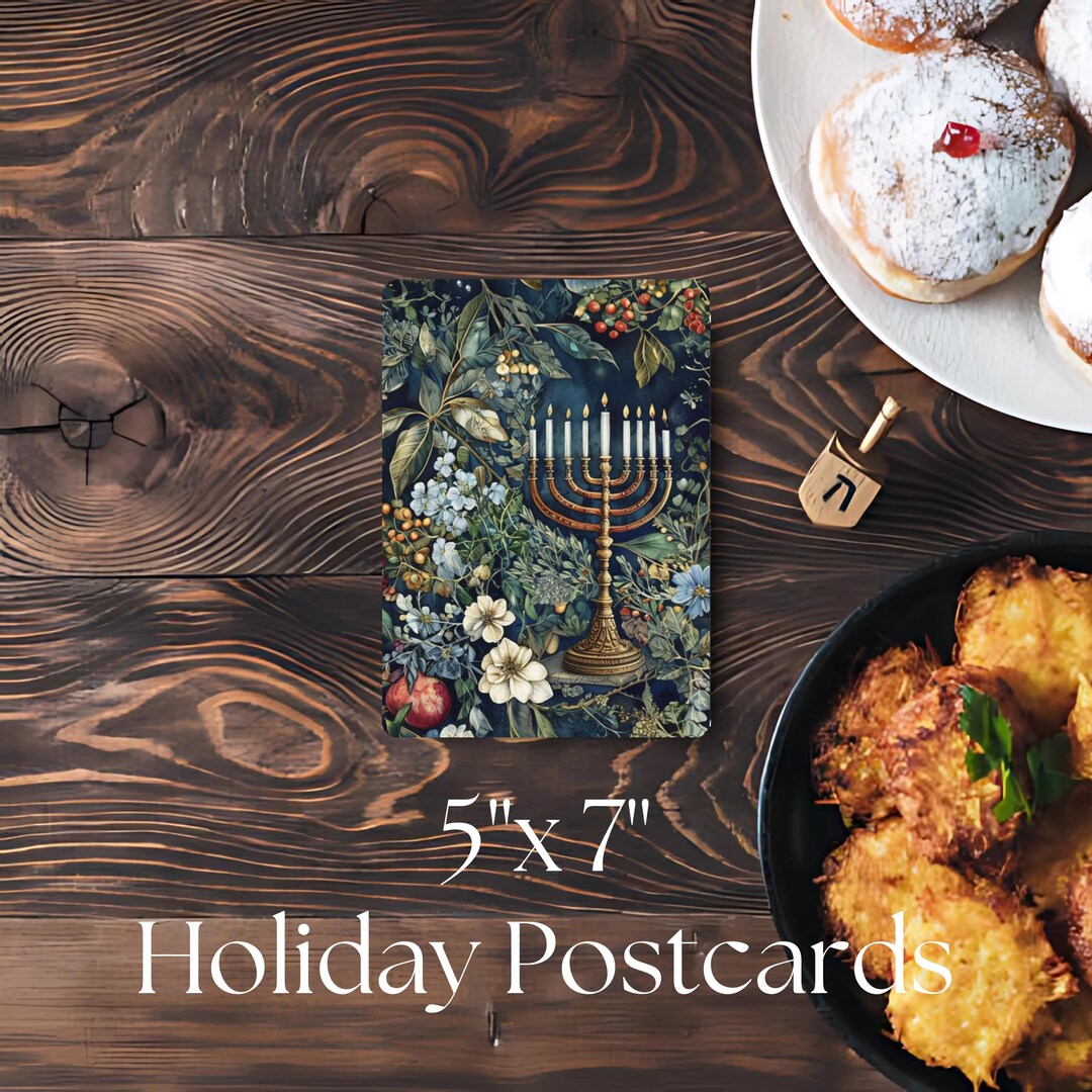 Postcards, Traditional Menorah Design Hanukkah Cards, Jewish Holiday ...