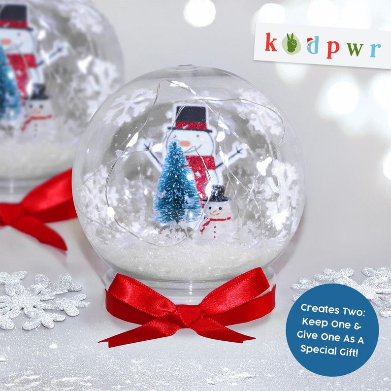 Makes 2 Snow Globe DIY Kit for Kids - Frosty Snowman Christmas Craft ...