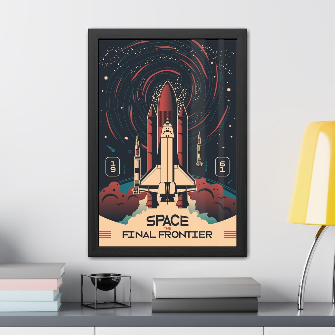 NASA 1961 Space-themed Framed Poster, Rocket Art Print for Gamers, Home ...