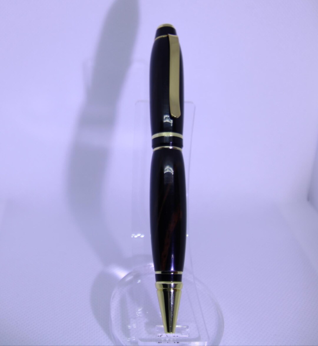 Cuban-style Ebony Wood and Gold Accent Pen - Etsy