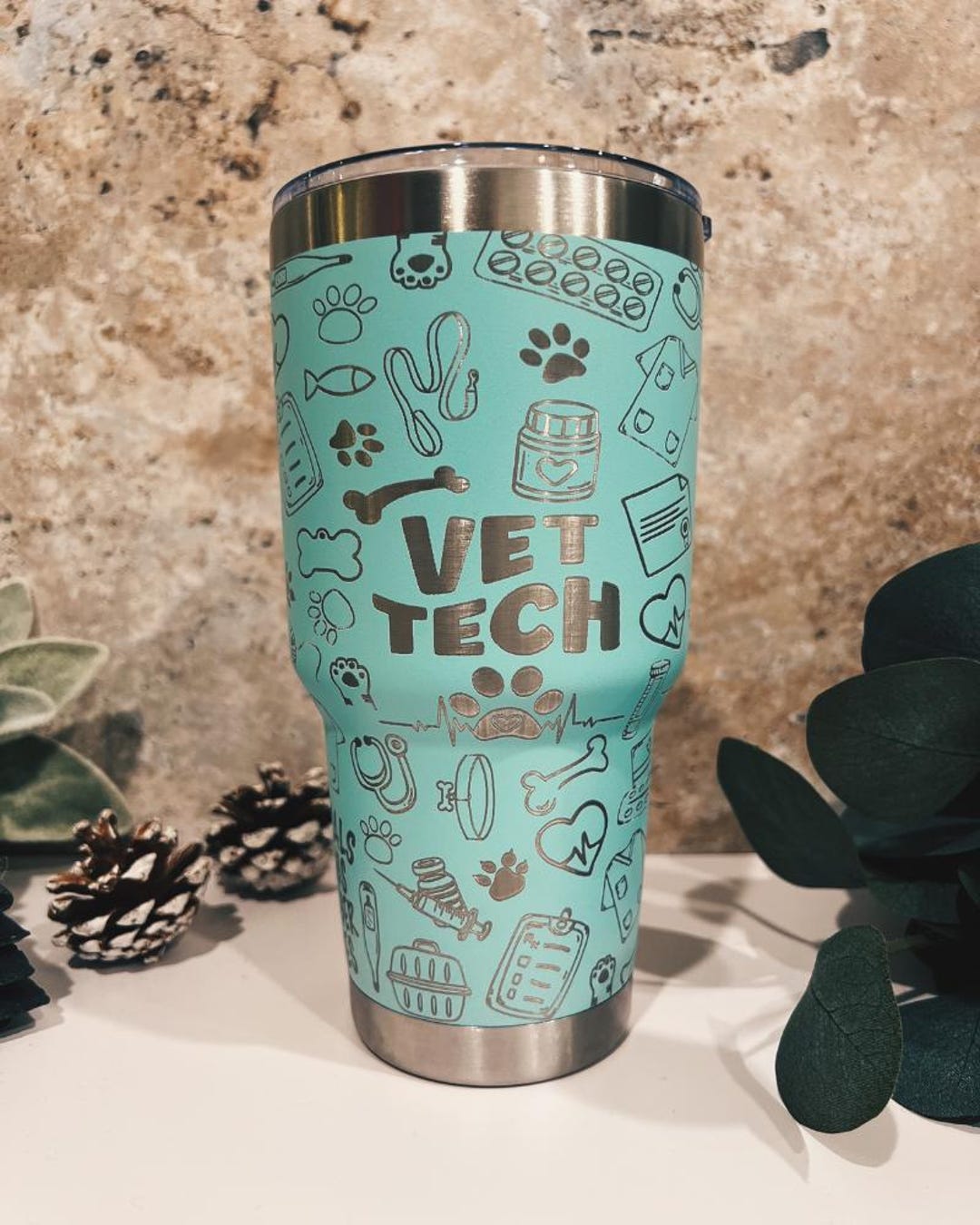 Vet Tech Tumbler - 30oz Laser Engraved Stainless Steel Cup | Custom ...
