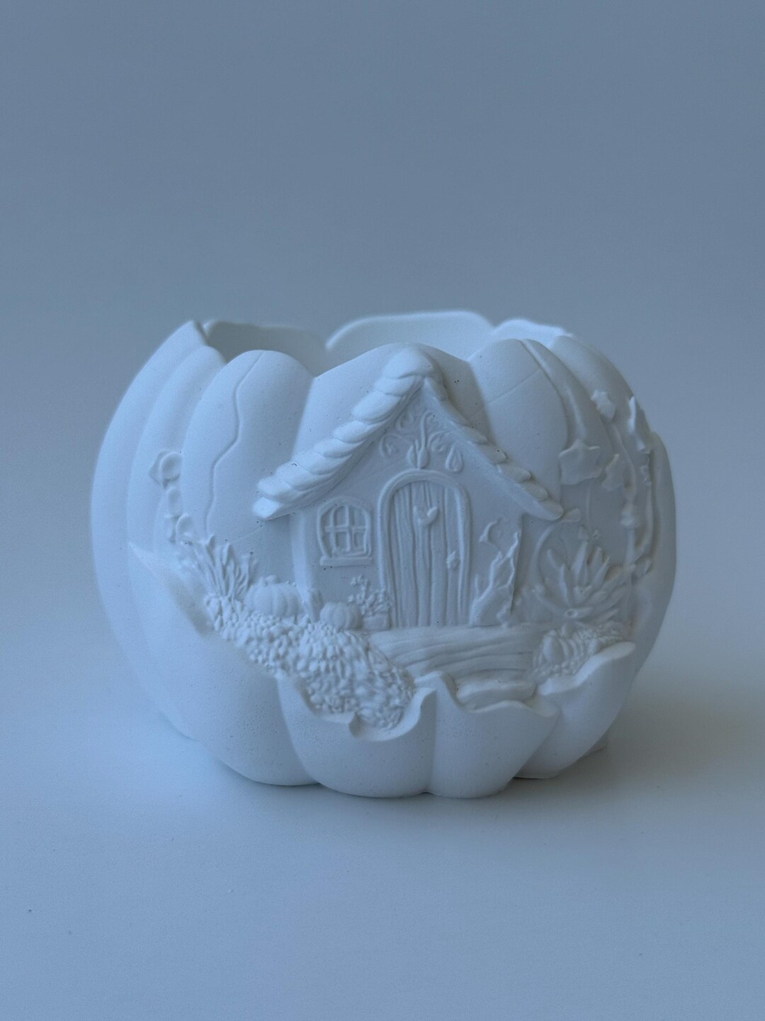 Handmade Ceramic Cottage Pot: Paintable DIY Craft Organizer - Etsy