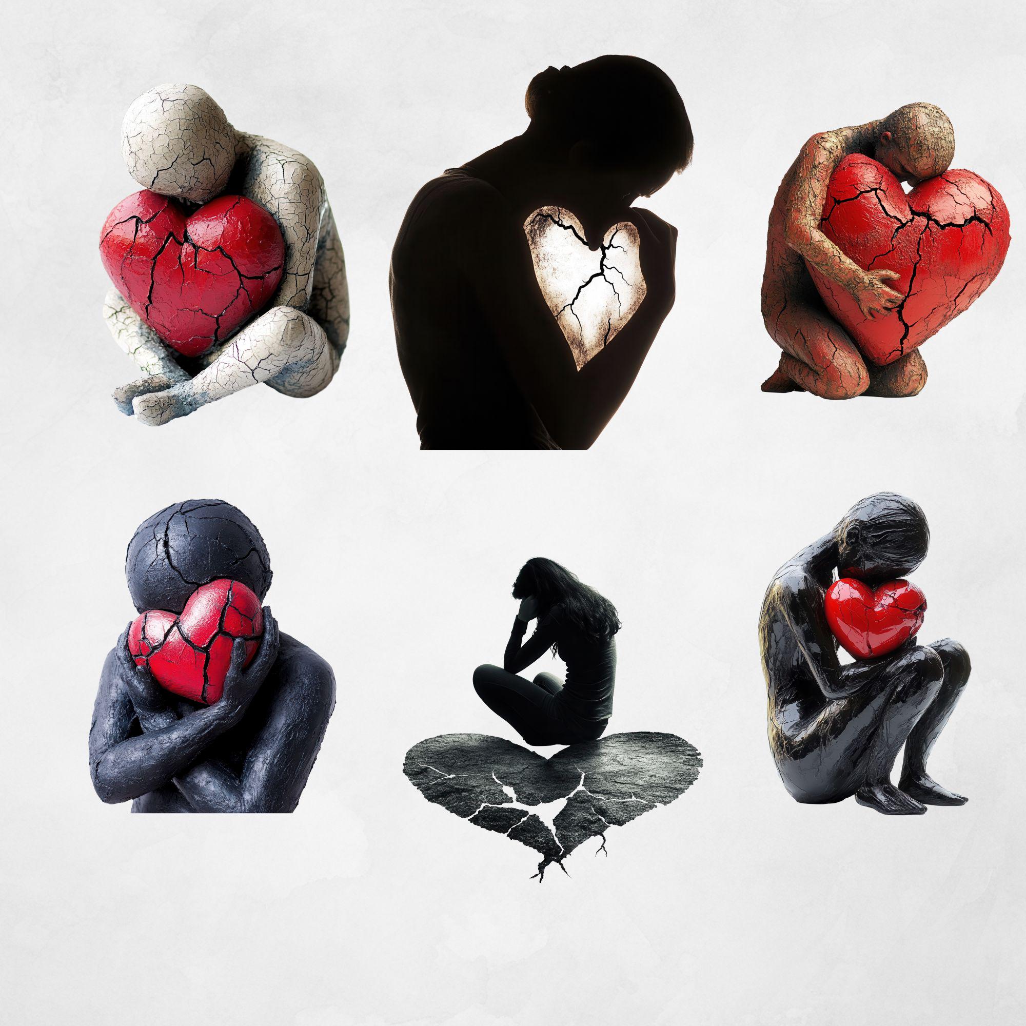 Broken Hearts Clipart Set, 33 Transparent Pngs for Commercial Use ...