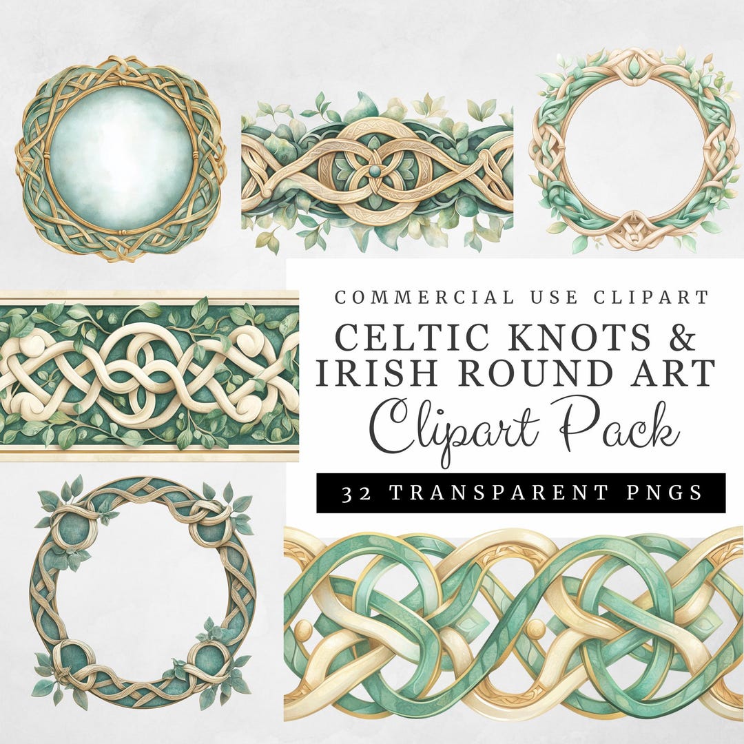 Celtic Knots Borders & Irish Round Art Clipart for St. Patrick's Day ...